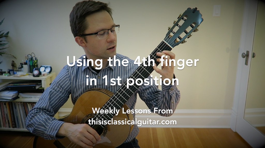 Lesson: Using the 4th finger in first position on guitar | This is ...