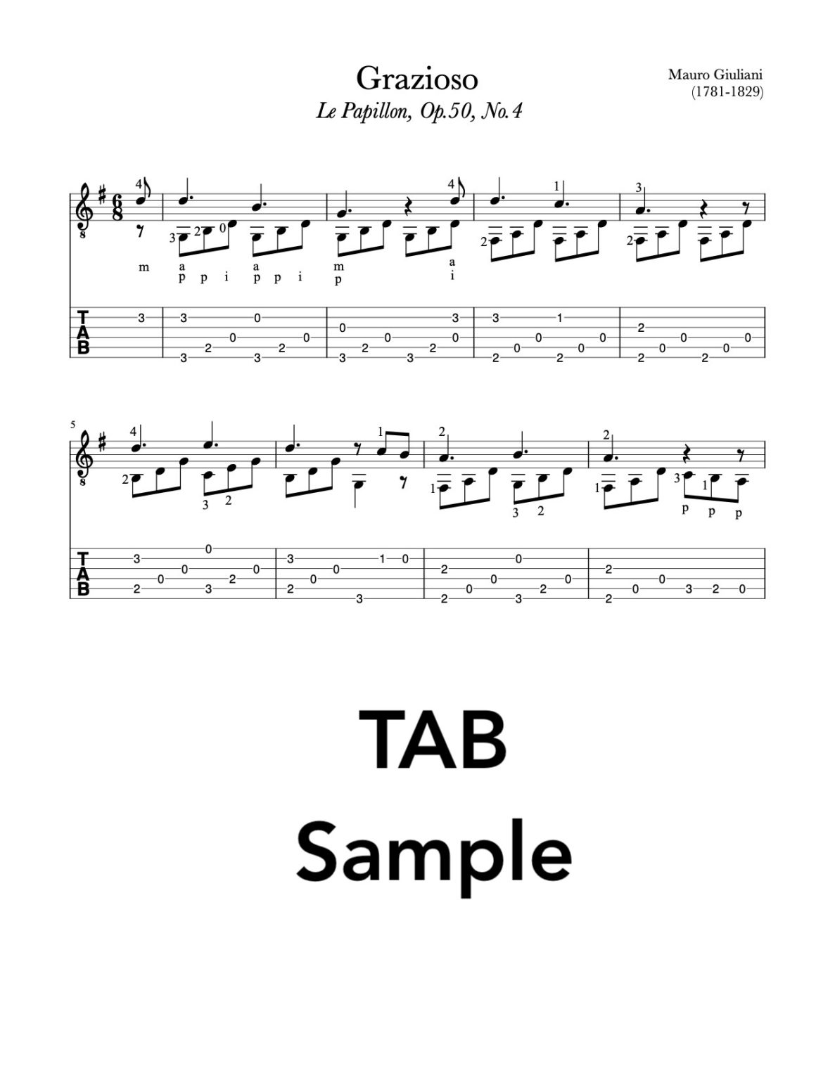 Le Papillon, Op.50, No.1-32 by Mauro Giuliani | This is Classical Guitar