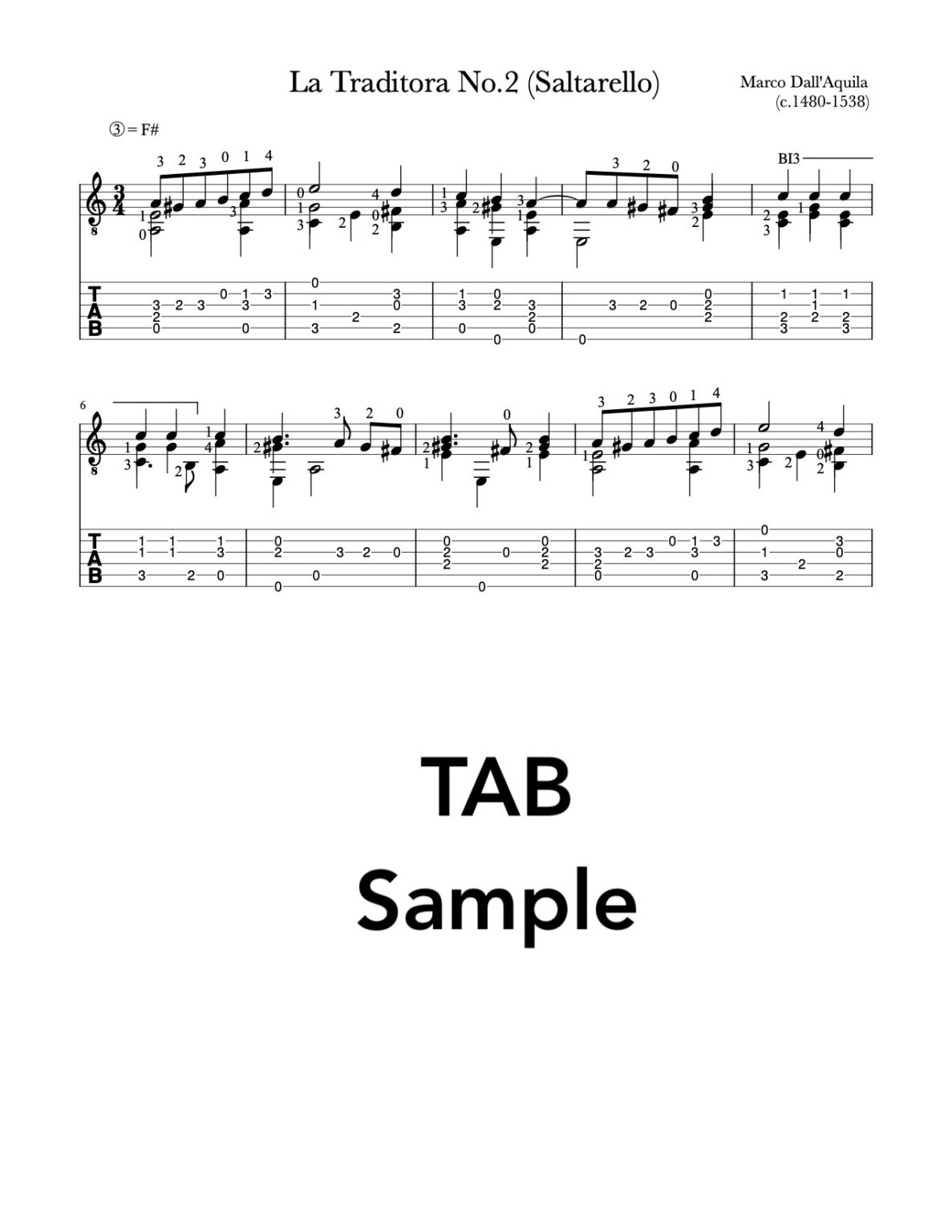 La Traditora (Saltarello) by Marco Dall’Aquila | This is Classical Guitar