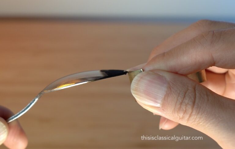 How to Shape Your Nail with a Hot Spoon for Classical Guitar | This is ...